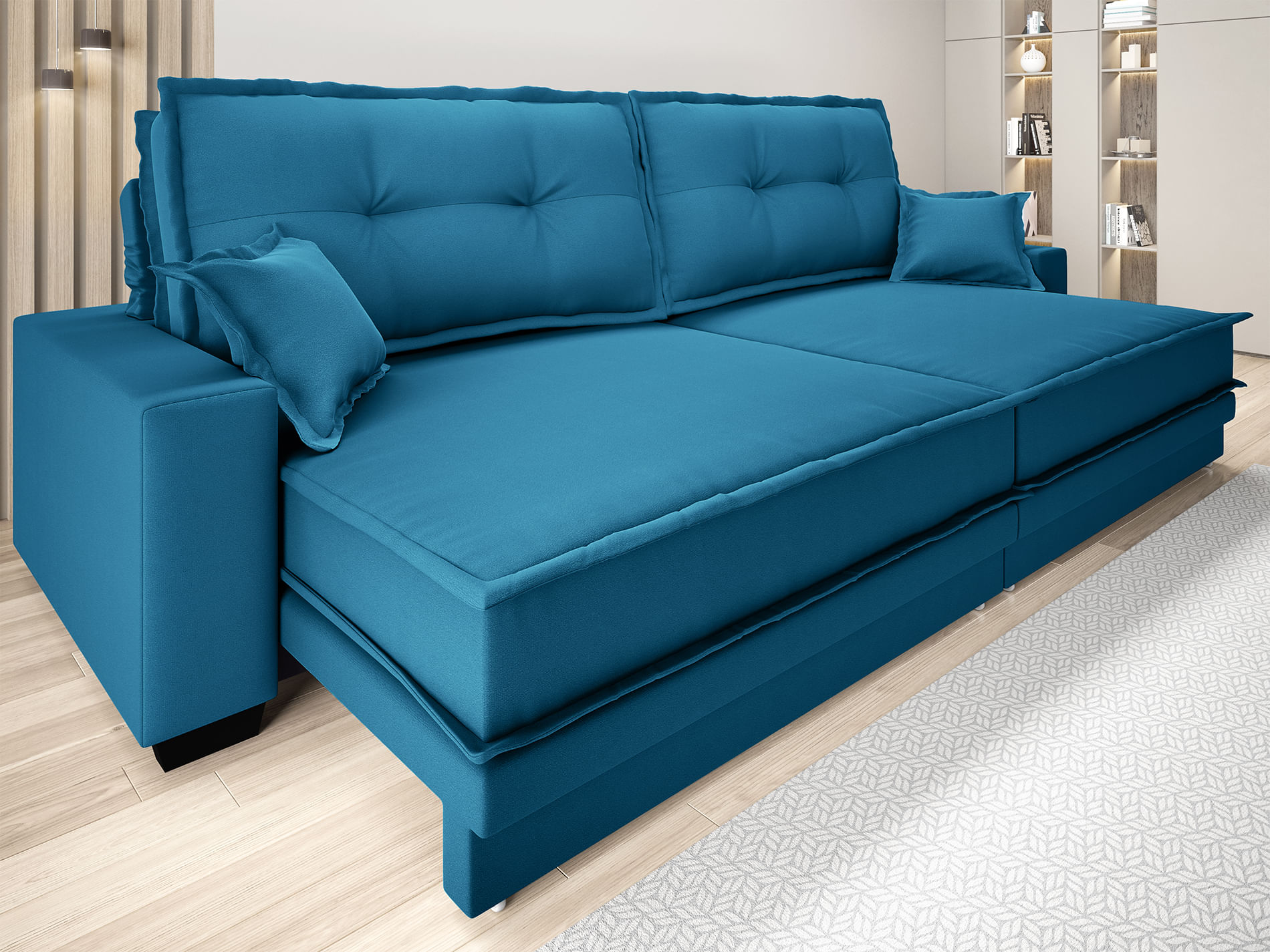Sofá Retrátil e Reclinável Palermo 280cm Velosuede - Netsofás: Loja ...