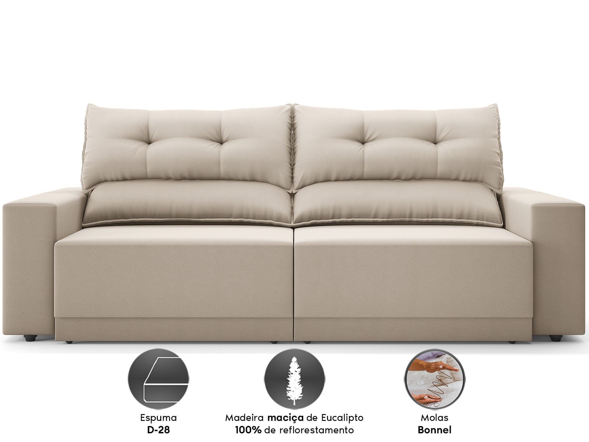 Sofá Lord com Assento Retrátil e Reclinável 200m Velosuede - Netsofás ...